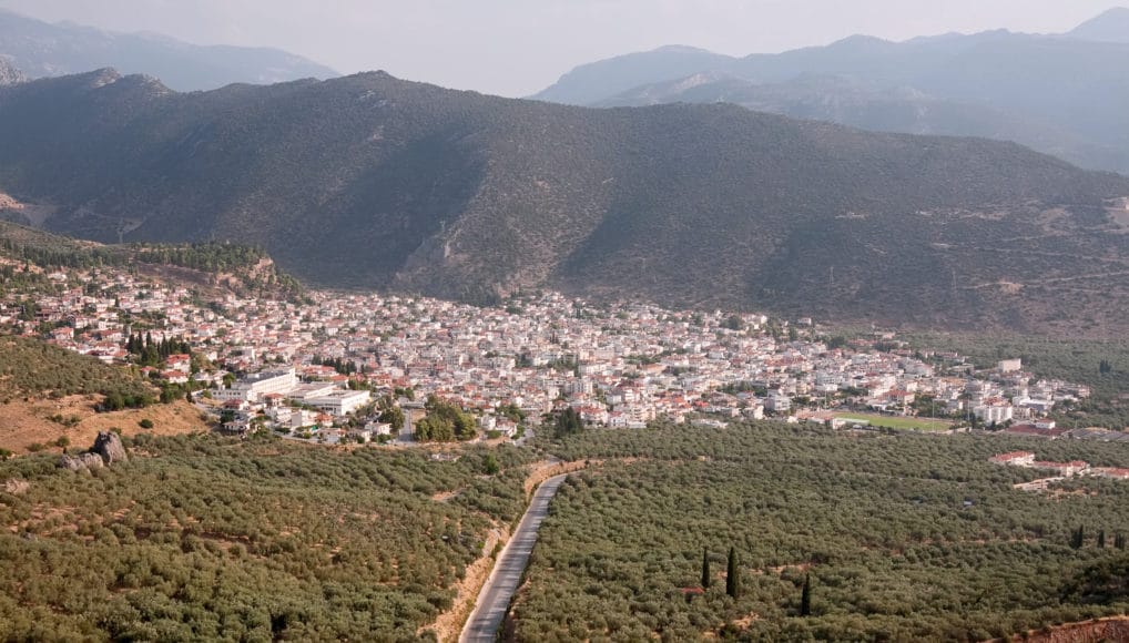 Amfissa, surrounded by mountains and olive trees - Poupadou
