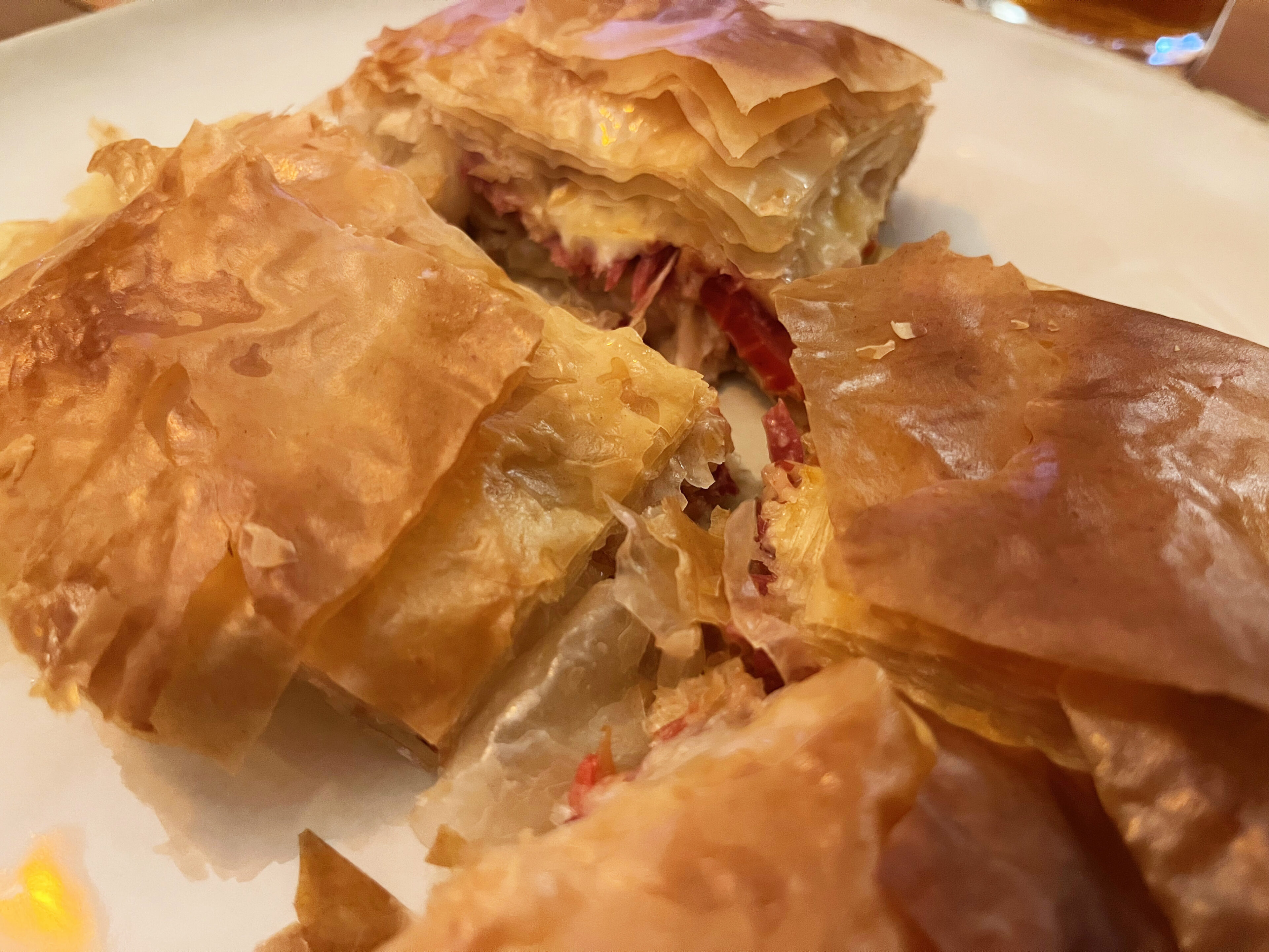 Pastourmadopita or pita Kesarias - Poupadou